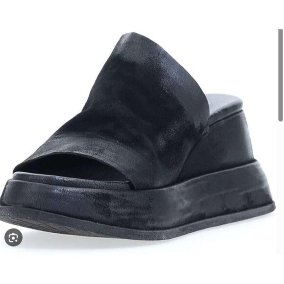 A.S.98 | Shoes | As98 Rafe Chunky Platform Wedge Slide Sandals Black ...